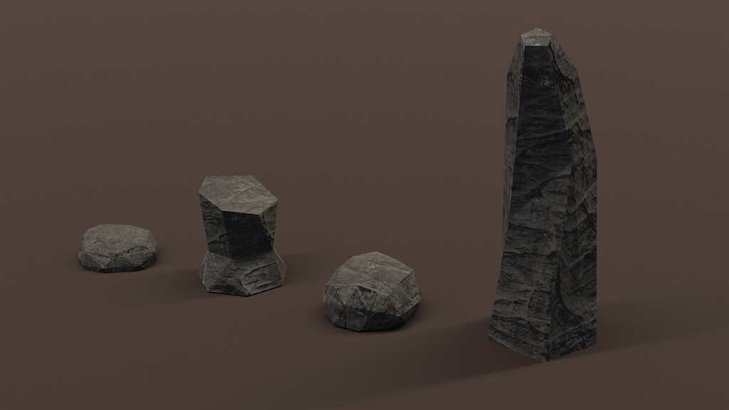 Low Poly Rock Variations - Finished Projects - Blendermania3D