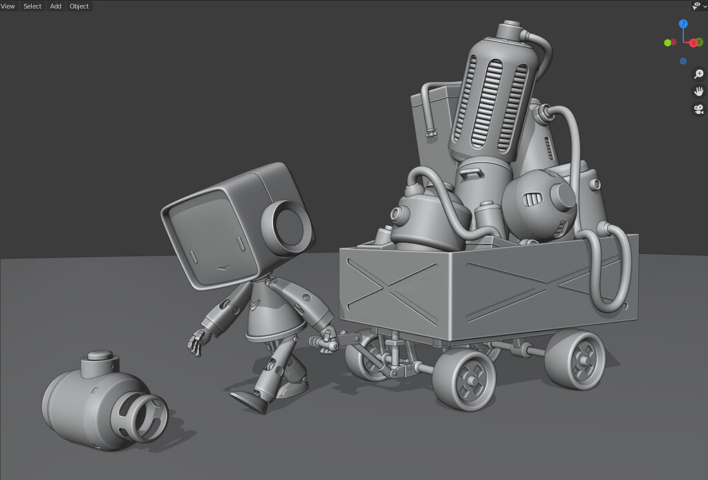 TV-bot boy - Works in Progress - Blendermania3D