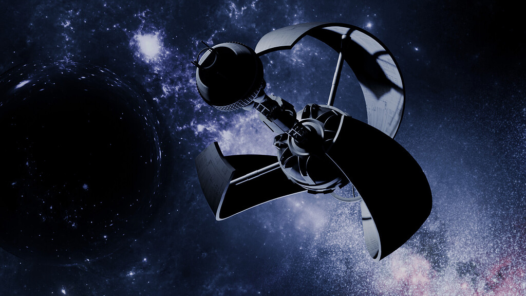 Avalon spaceship and Wormhole fly-by - Works in Progress - Blendermania3D