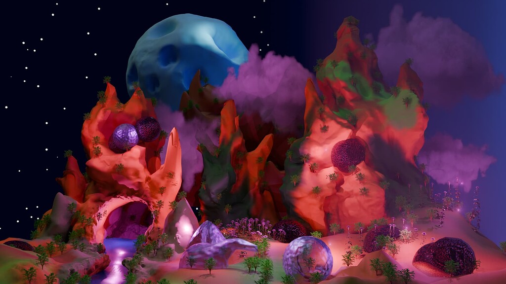 Surreal Landscape For 3D Scene Creation Class - Finished Projects ...