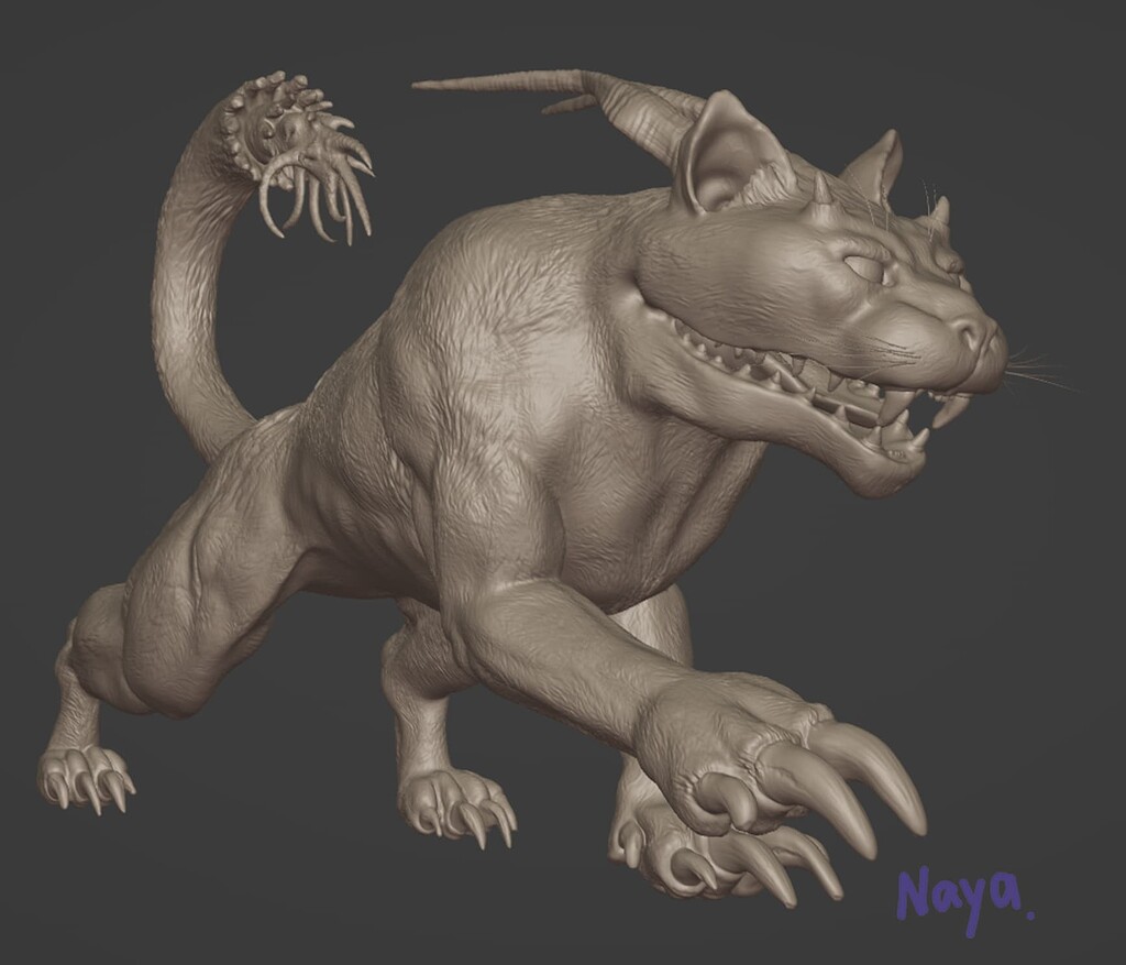 4 legged creature sculpt from Ultimate Sculpting course - Works in Progress - Blendermania3D