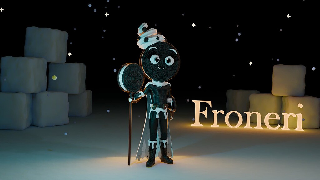 Oreo icecream character - Finished Projects - Blendermania3D