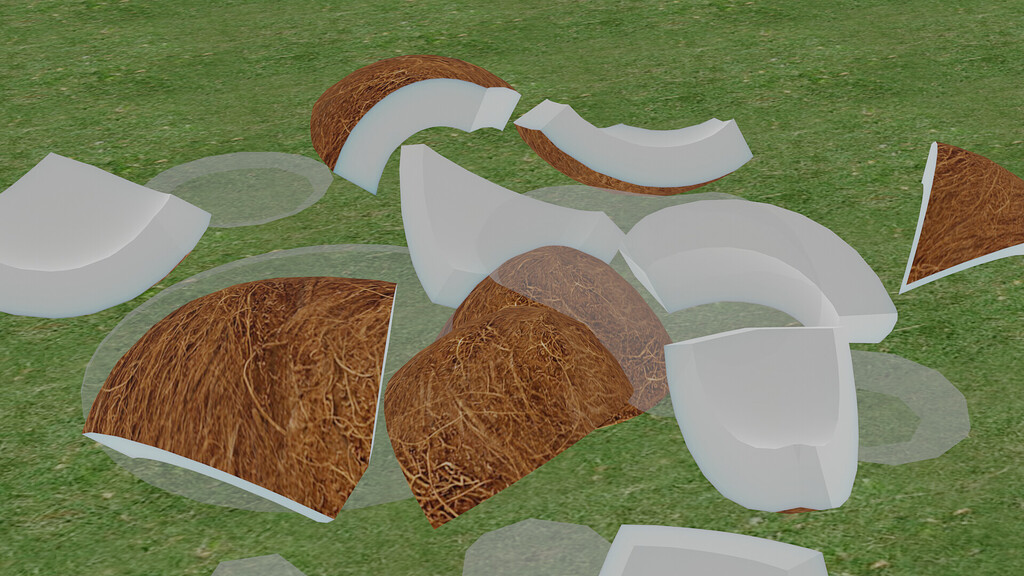 Smashed coconut - Works in Progress - Blendermania3D